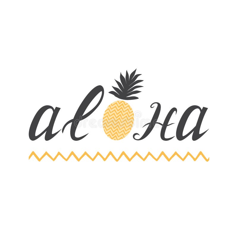 Hawaiian Design Elements. Aloha Word with Traditional Patterns ...