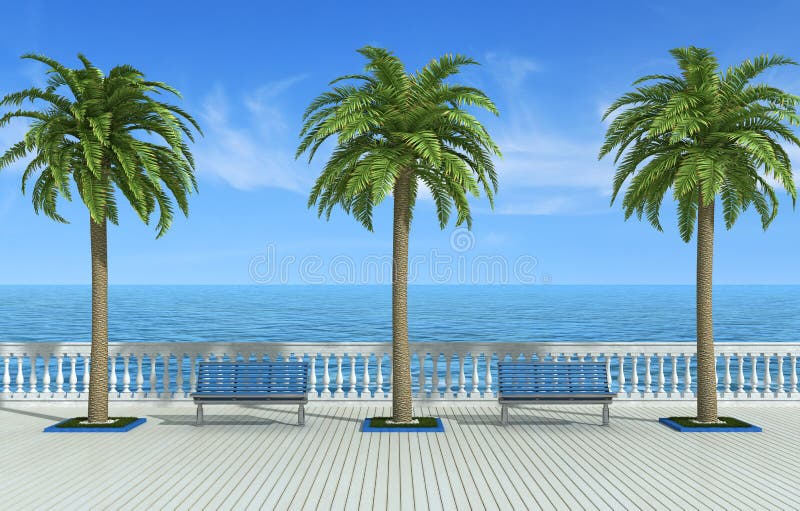 Tropical promenade stock illustration. Illustration of outdoors - 31857610