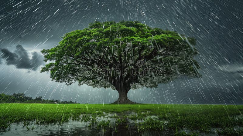 Tropical rain tree stock photo. Image of nature, rain - 310098298