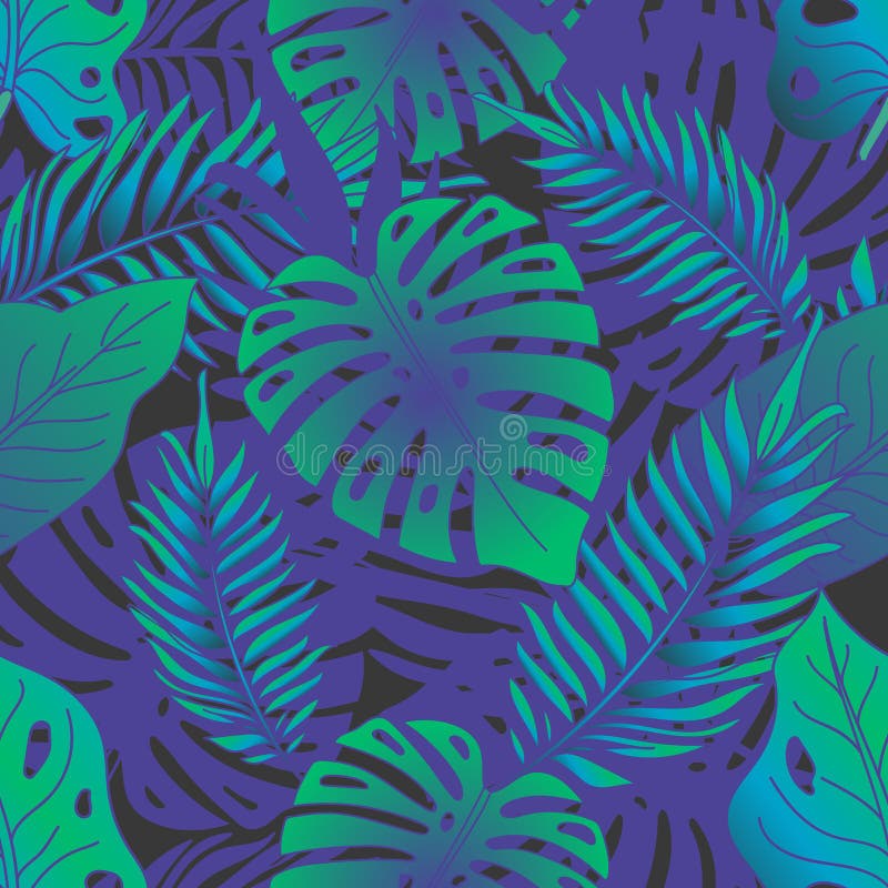 Tropical Rainforest Seamless Pattern Stock Vector - Illustration of ...