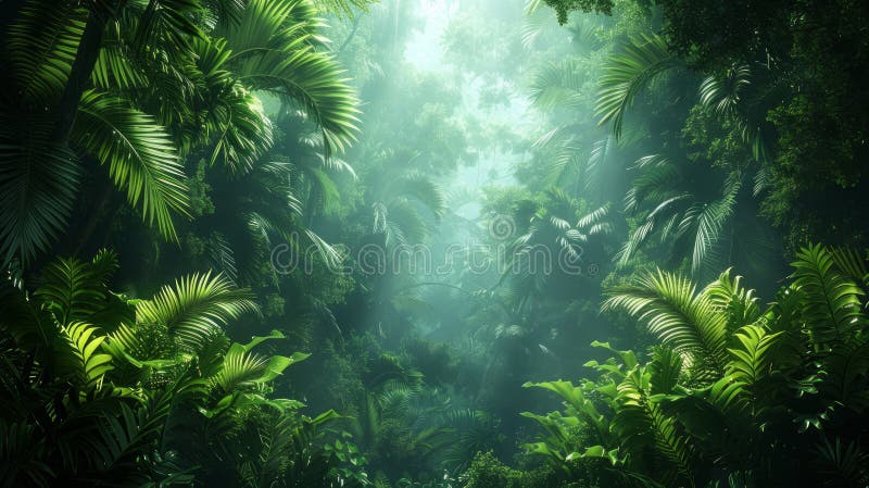 Tropical Rainforest, with Towering Trees and Dense Greenery, Providing ...