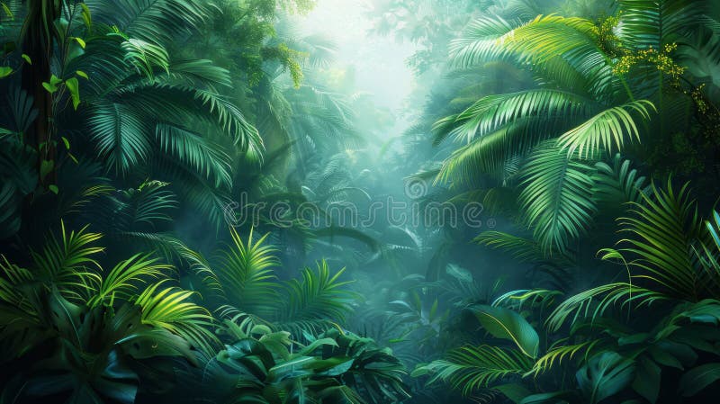 Tropical Rainforest, with Towering Trees and Dense Greenery, Providing ...