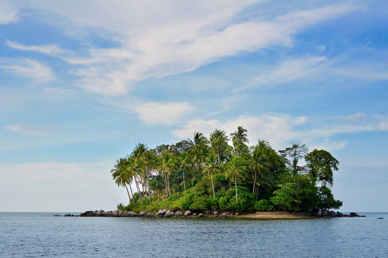 Remote Tropical Island Baking In The Caribbean Ocean Stock Photo ...