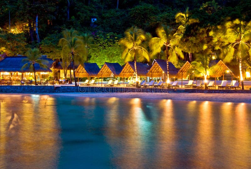 Night Sky after Sunset at a Seaside Beach Resort Stock Image - Image of ...