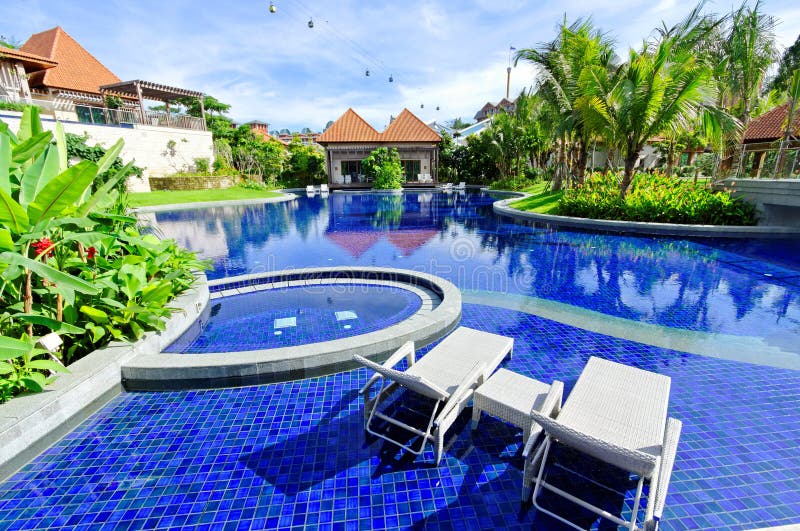 Tropical Resort Pool at Bantayan Island in Philippines Stock Image ...