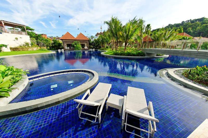 Tropical Resort Pool at Bantayan Island in Philippines Stock Image ...