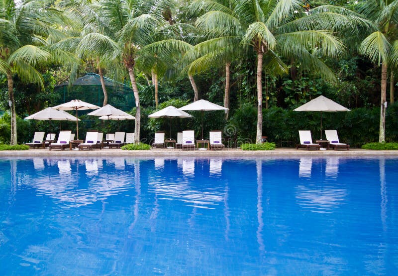 Tropical Resort with Swimming Pool Stock Image - Image of paradise ...