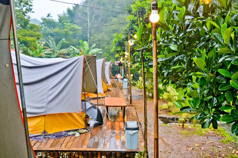 Tropical Riverside Camping View Stock Photo - Image of riverside ...