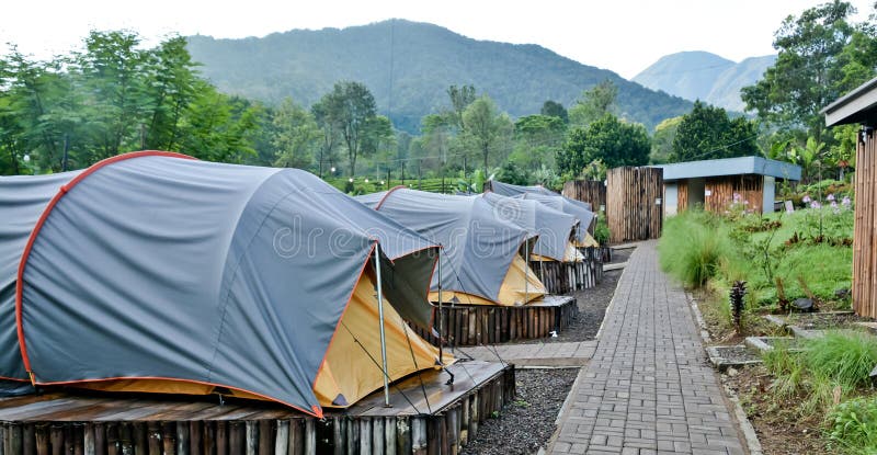Tropical Riverside Camping View, Stock Photo - Image of village ...