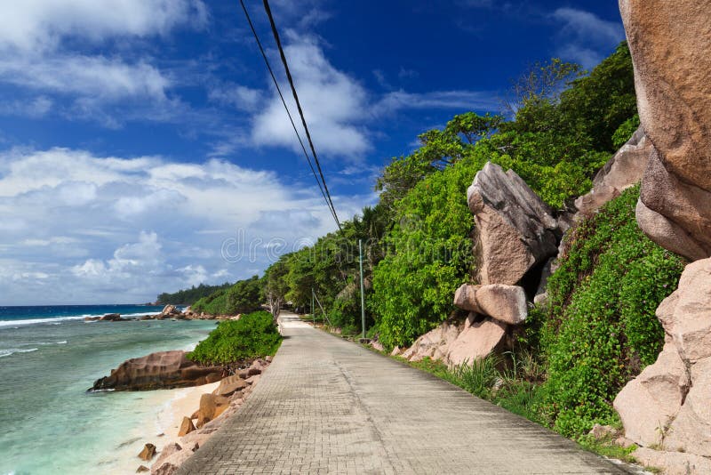 Tropical road stock image. Image of rock, drive, roadside - 25148867