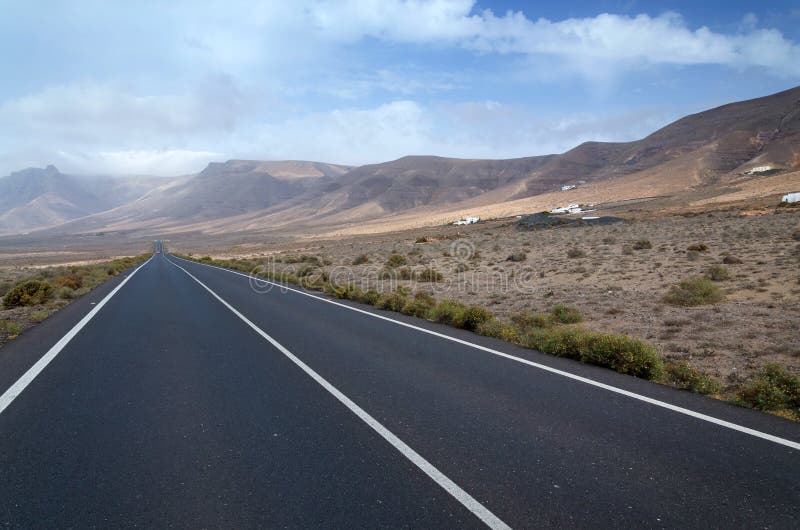 Tropical road on Lanzarote stock photo. Image of mountainous - 29194078