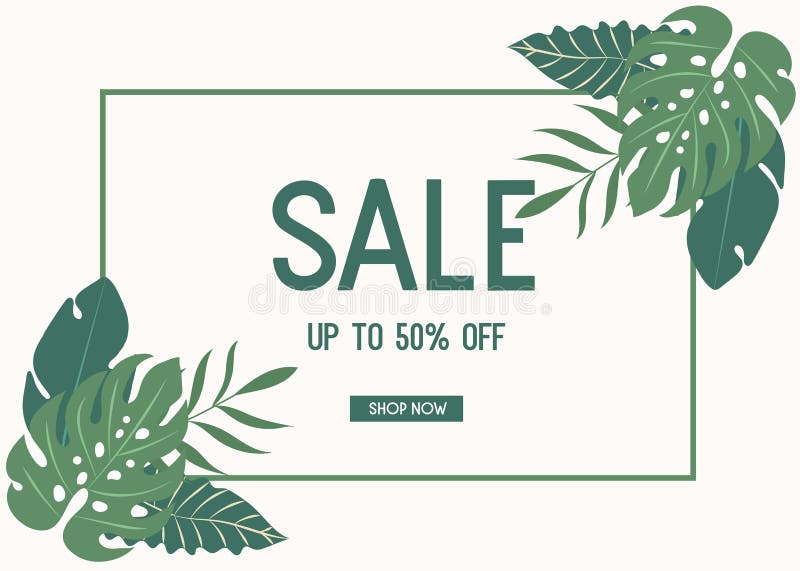 Tropical sale banner. stock vector. Illustration of online - 164799539