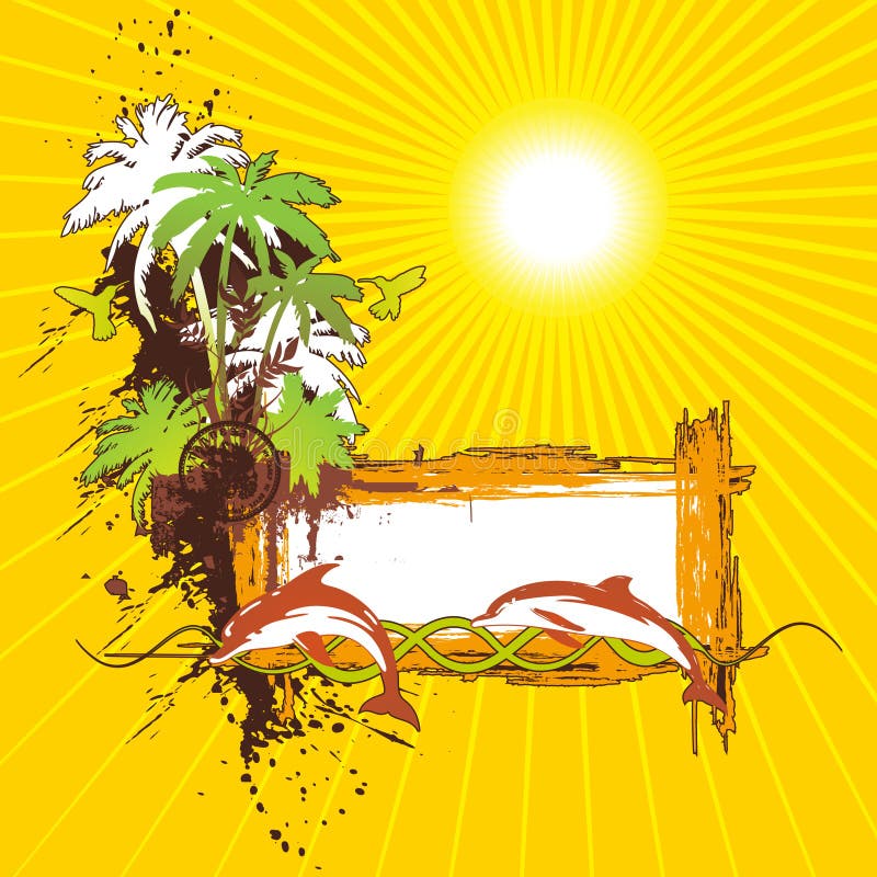 Tropical scene banner stock vector. Illustration of exotic - 14700117