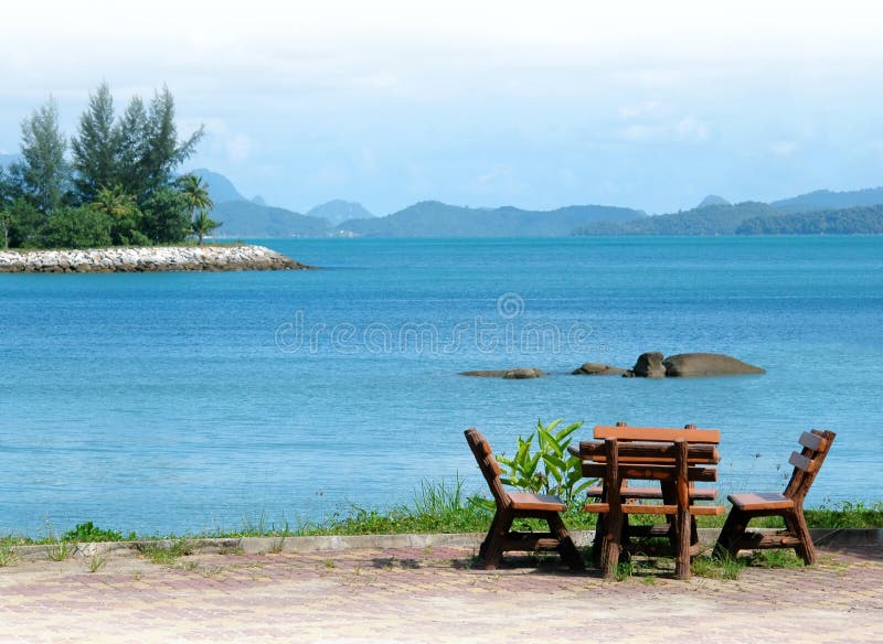 Tropical Sea with the Rest Place Stock Photo - Image of frond, tourism ...