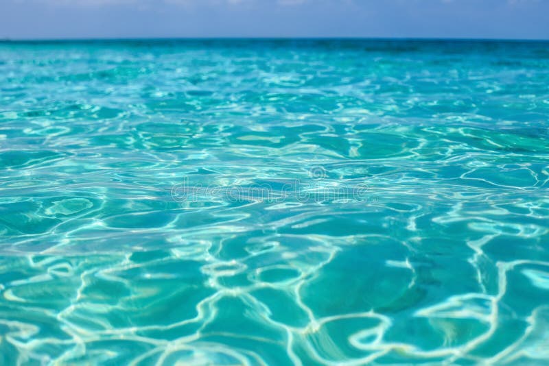 Tropical Sea Water with Bright Sun Light Reflections Stock Image ...