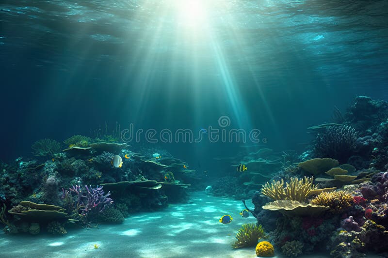 Tropical Seabed - an Underwater Scene with Vibrant Reef and Sunshine ...