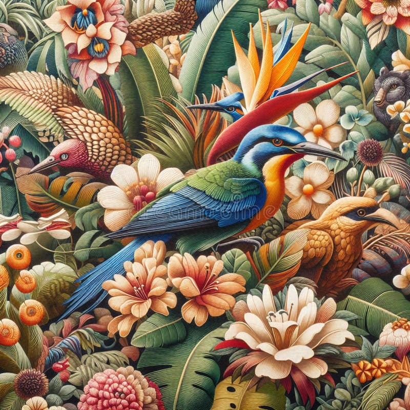 Tropical Seamless Pattern Exotic Wallpaper Stock Illustration ...