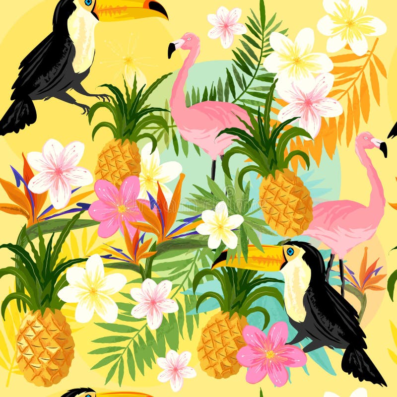Tropical Seamless Pattern stock vector. Illustration of detail - 68661093