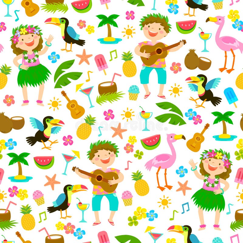 Tropical seamless pattern stock vector. Illustration of dancer - 121103715
