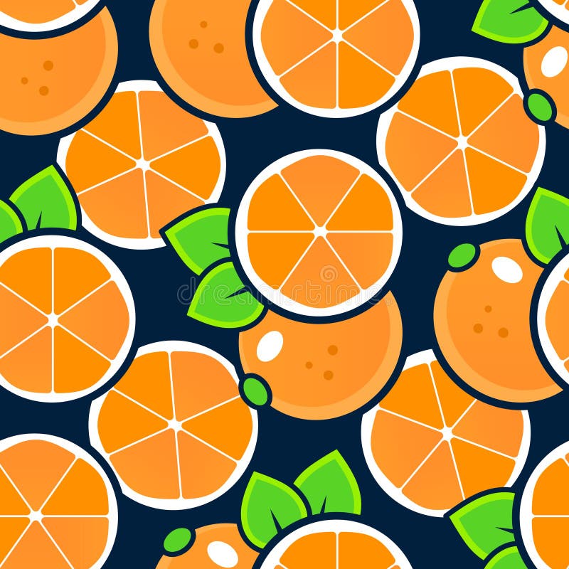 Tropical Seamless Pattern with Oranges. Fruit Repeated Background Stock ...