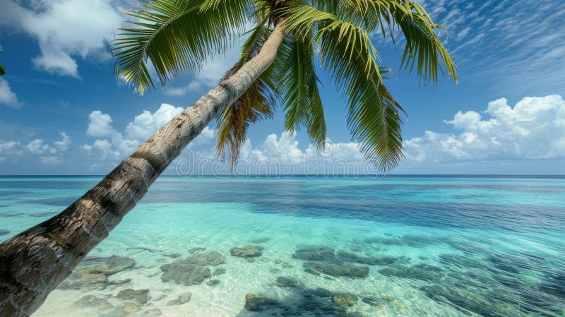 Tropical Serenity in the Cool Shade of a Palm Stock Illustration ...