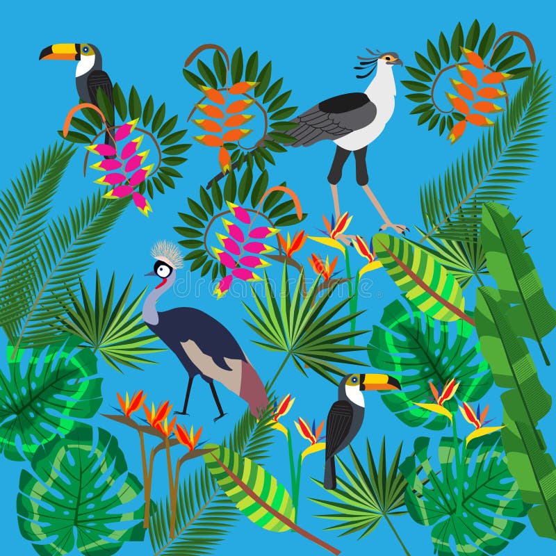 African birds and raptors stock illustration. Illustration of falcon ...