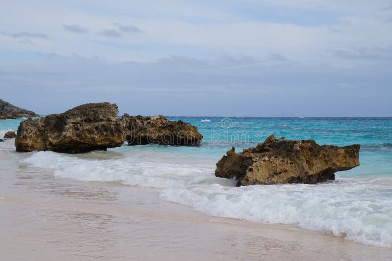 Tropical Shoreline with Rocks. Stock Photo - Image of seascape, travel ...