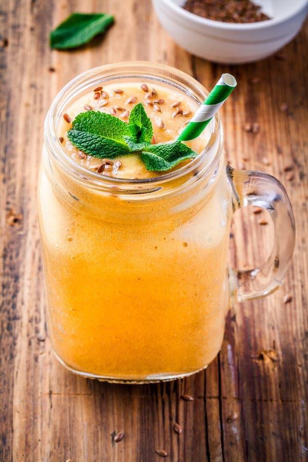 Tropical Smoothie in Mason Jar Stock Photo - Image of homemade ...