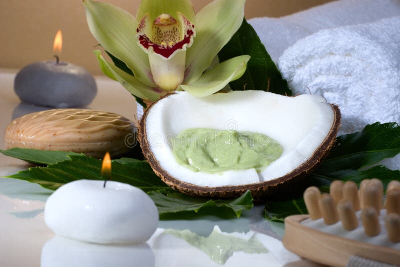 Tropical spa set stock photo. Image of meditating, luxury - 6033012