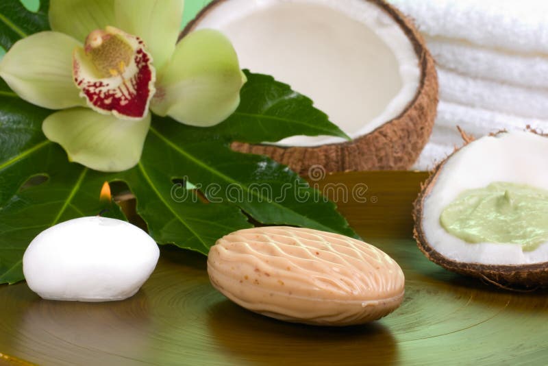 Tropical spa set stock photo. Image of lifestyles, candles - 9068448
