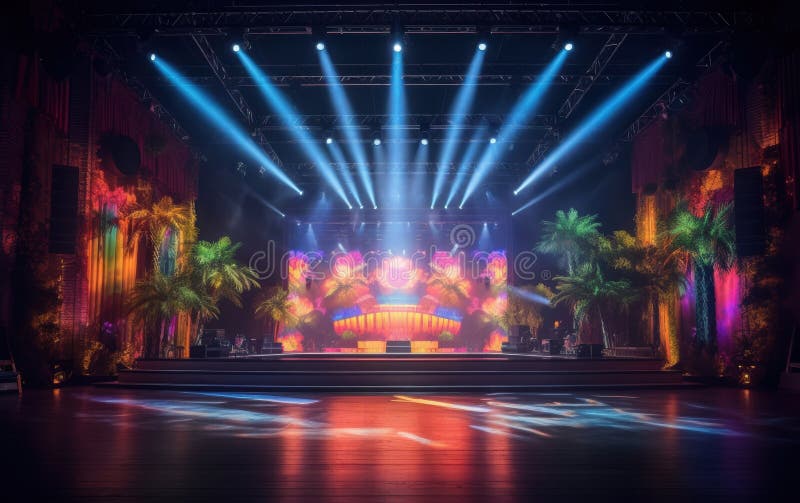 Tropical Stage Lighting. Created by Generative Artificial Intelligence ...