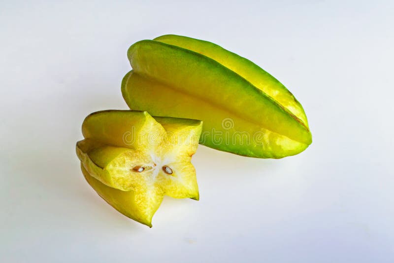 Tropical Starfruit Sliced Carambolas Having Usual 5 Points Stock Photo ...