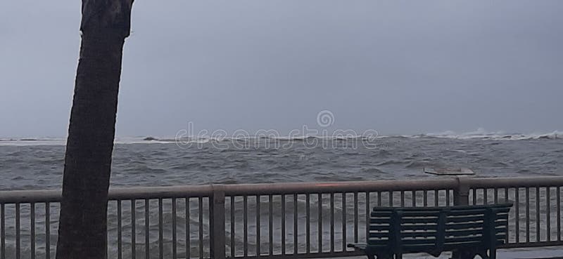 Tropical Storm Alabama Big Waves Rainy Day Stock Photo - Image of iron ...