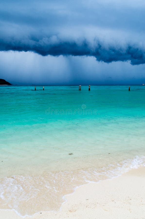 Tropical storm on a beach stock photo. Image of blue - 85262954