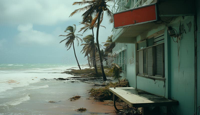 Tropical Storm in the Caribbean Stock Illustration - Illustration of ...