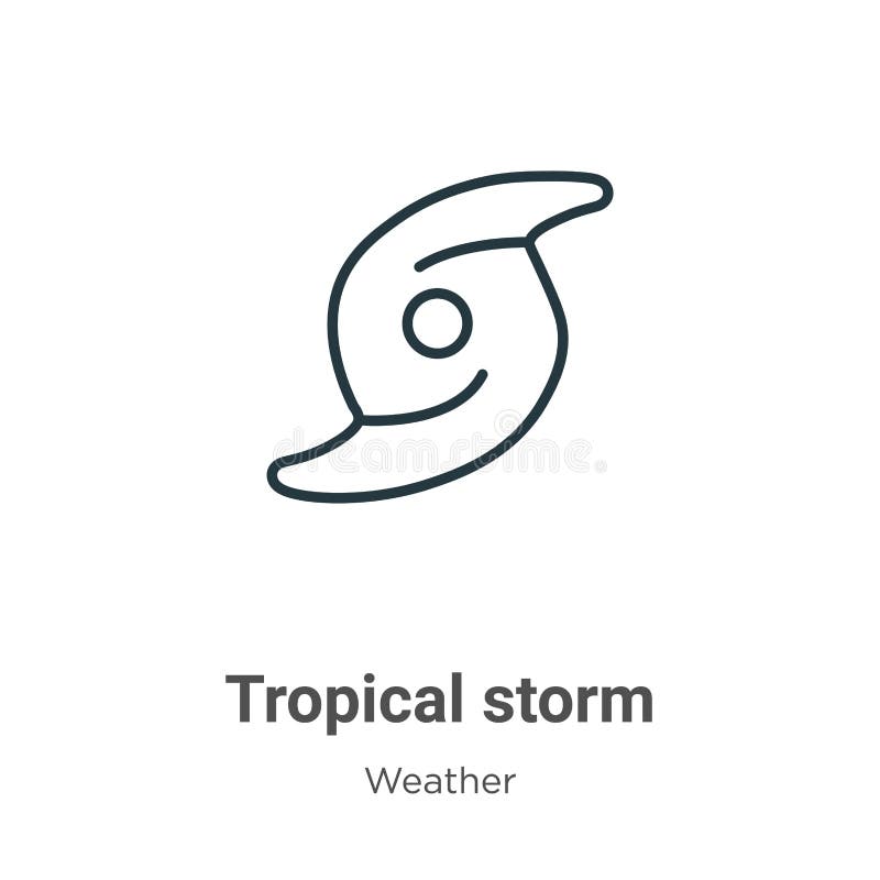 Tropical Cyclone Outline Vector Icon. Thin Line Black Tropical Cyclone ...