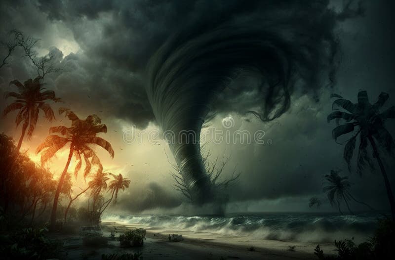 A Tropical Storm, Tornado or Hurricane. Generative Ai Stock ...