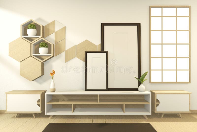 Room Tropical Style - Japanese Room Interior - Minimal Design. 3d ...