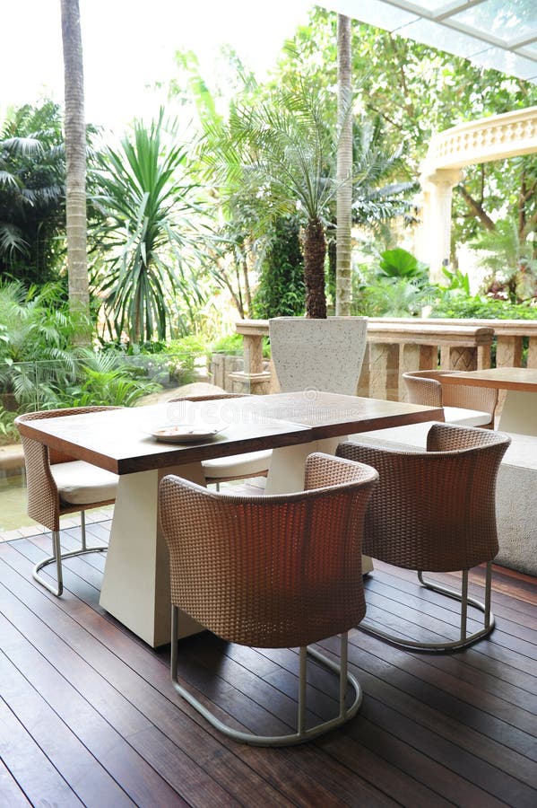 Tropical Style Restaurant stock photo. Image of chair - 31381594