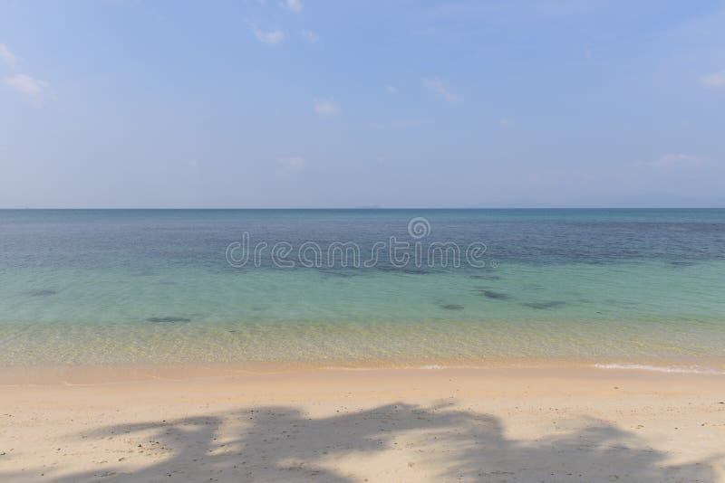 Tropical Summer Beach with Blue Sky Background Stock Photo - Image of ...