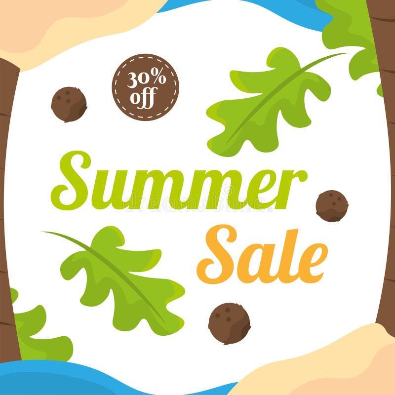 Tropical Summer Deal Ad. Vector Stock Illustration - Illustration of ...
