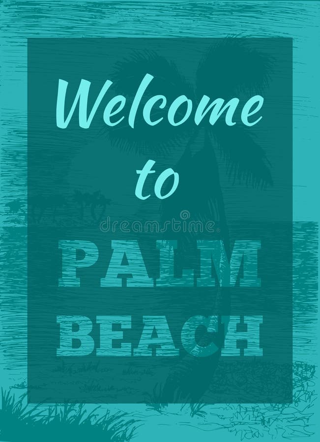 Tropical Summer Palm Poster Stock Illustration - Illustration of jungle ...