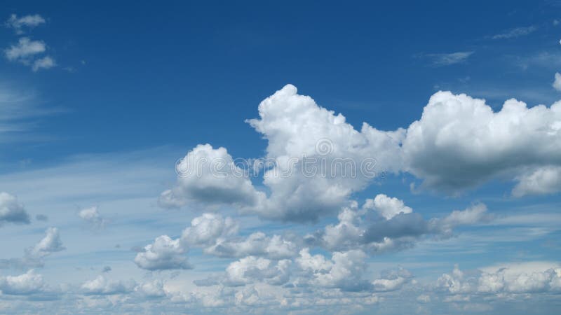 Tropical Summer or Spring Sunlight with Cumulus Clouds. Two Layers of ...