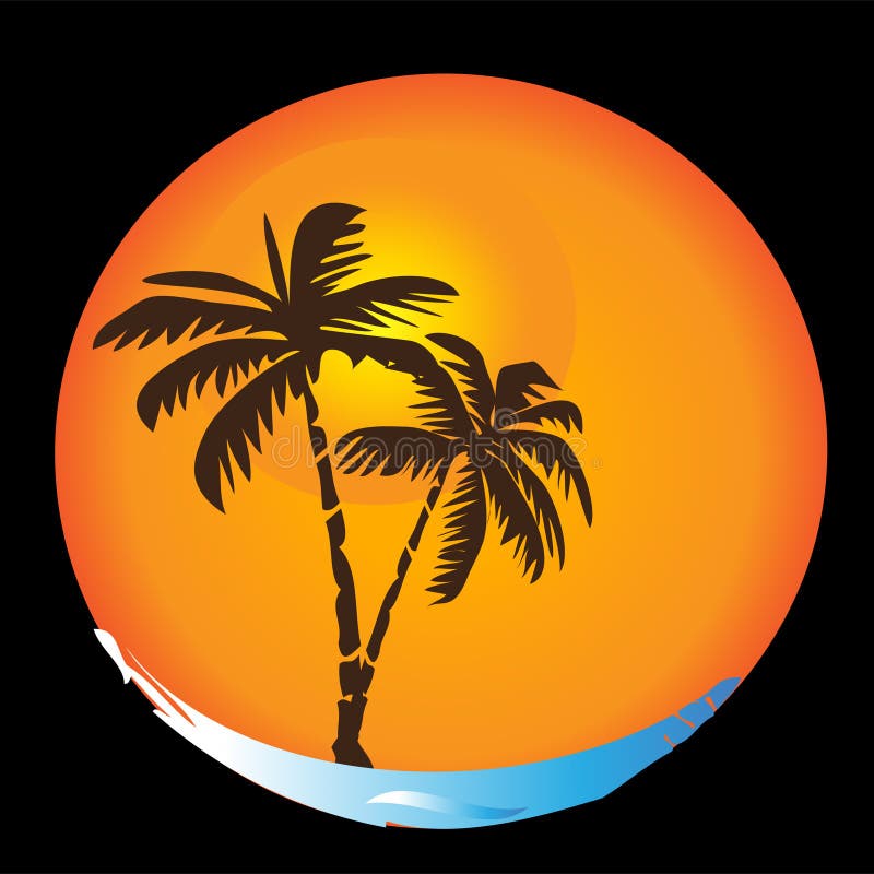 Tropical sun beach logo stock vector. Illustration of icon - 21623794