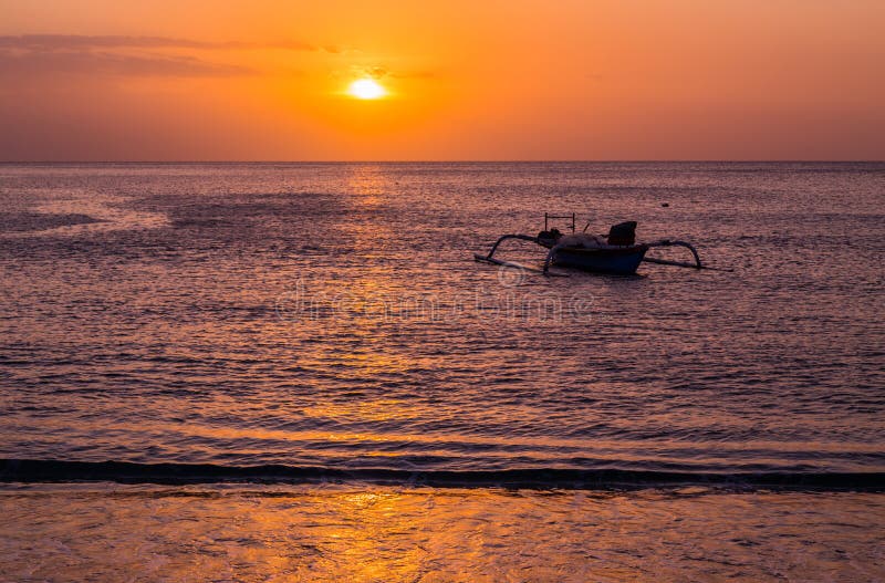 Tropical sunset in Bali stock photo. Image of nature - 171771628