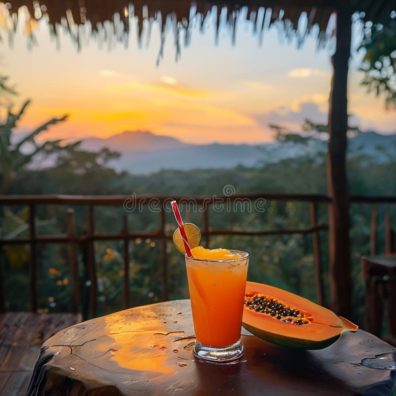 Tropical Sunset Beverage stock photo. Image of peaceful - 382852126