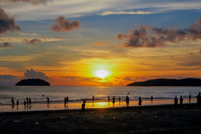 Tropical Sunset on Kota Kinabalu Bay Stock Photo - Image of asia ...