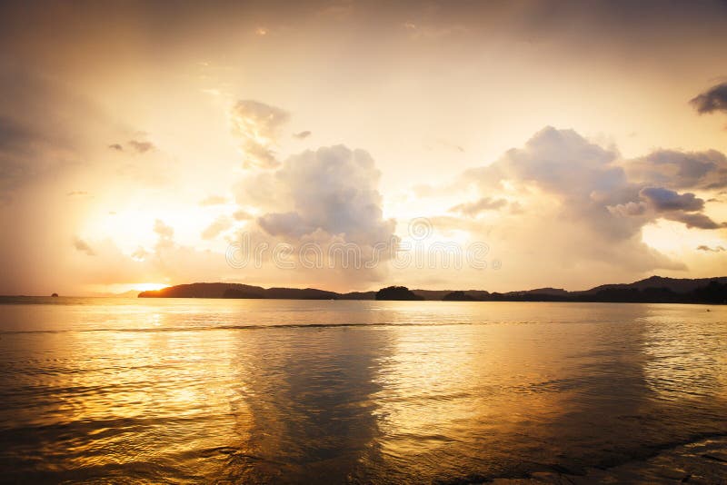 Tropical Sunset in Thailand Stock Photo - Image of sunny, sunset: 64644116