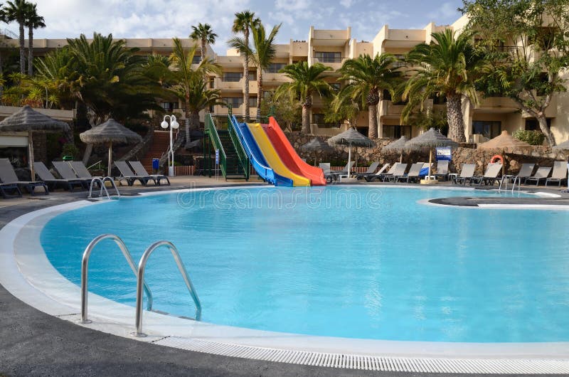 Colorful pool slides stock photo. Image of aqua, slide - 34566988