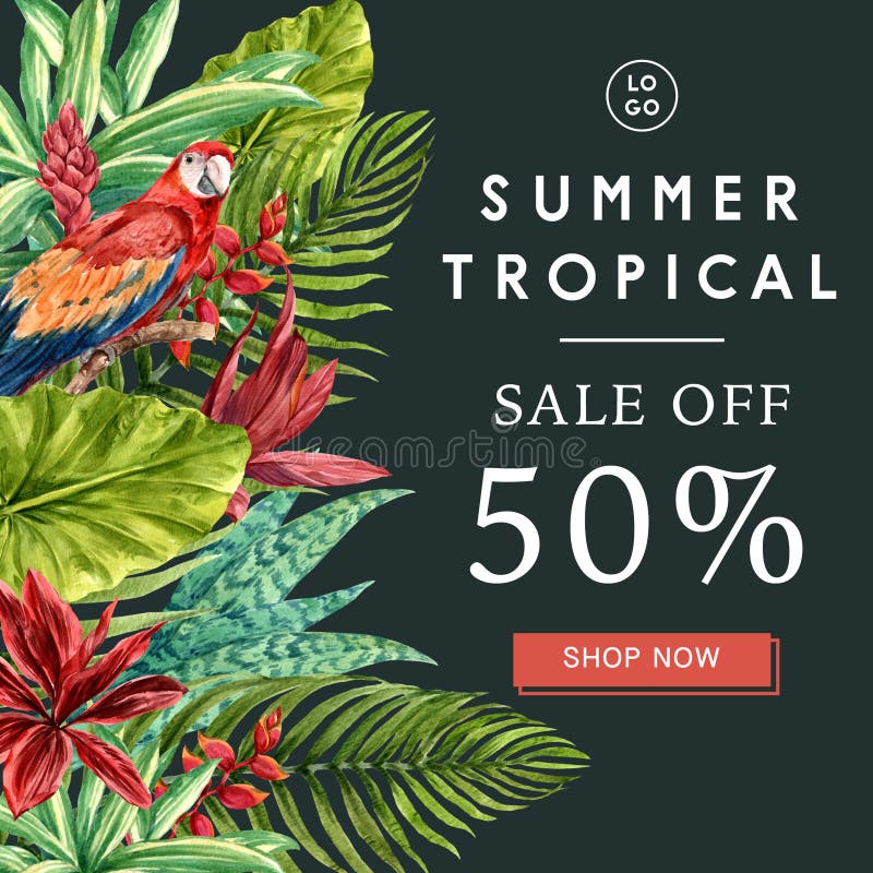 Tropical-themed Poster Design with Butterfly Concept, Creative Colorful ...